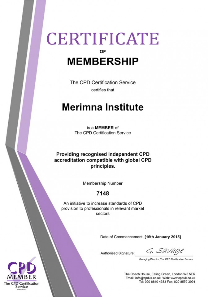 CPD Certification Membership • ΙΝΣΤΙΤΟΥΤΟ ΜΕΡΙΜΝΑ